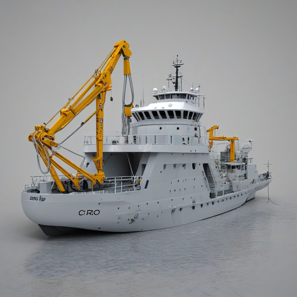 NLevel.ai — 3D model of the cable laying vessel CURO, on a plain white ...